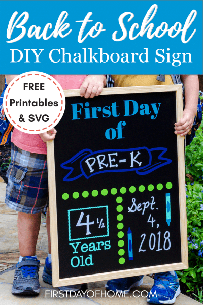How to Make an Easy Back to School Sign on Chalkboard [Free SVG]