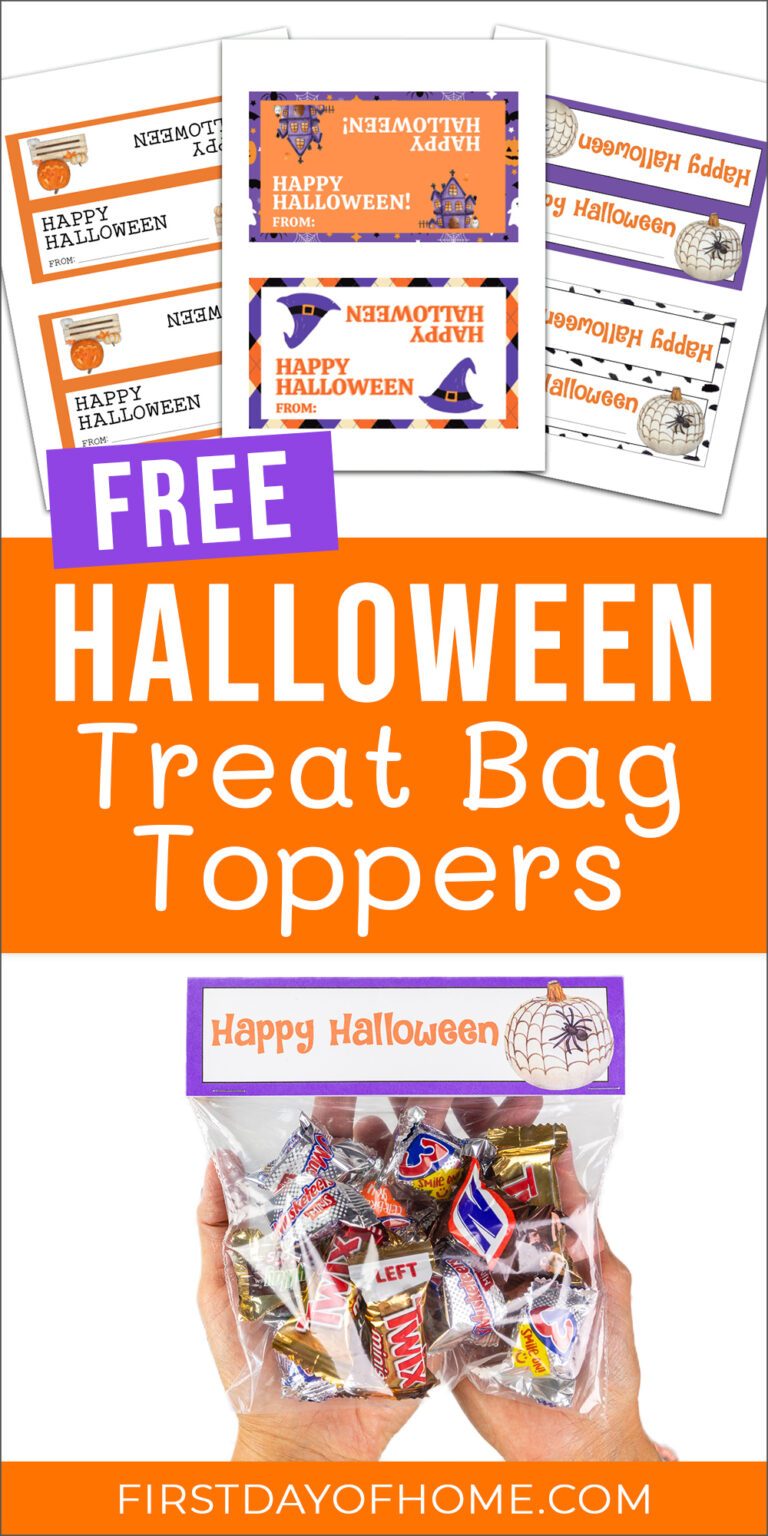 Free Halloween Treat Bag Toppers | First Day of Home
