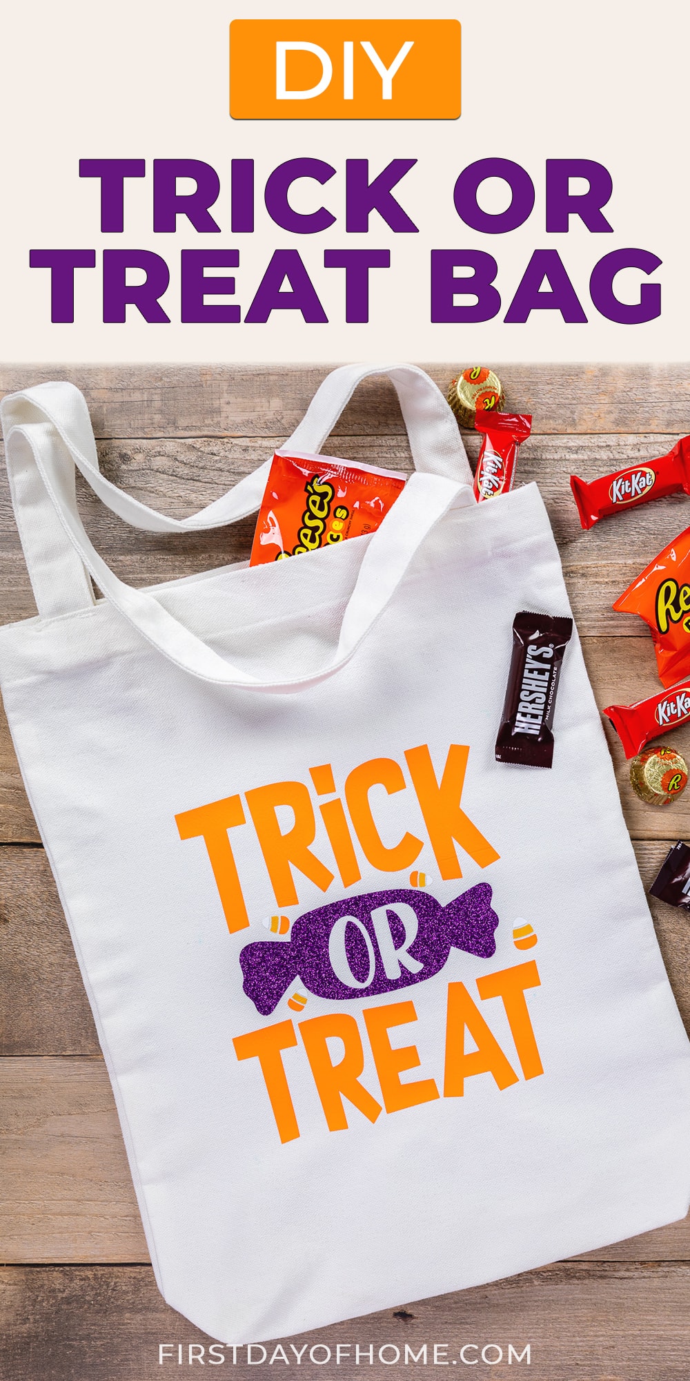 DIY Trick or Treat Bag - Cricut Tutorial | First Day of Home