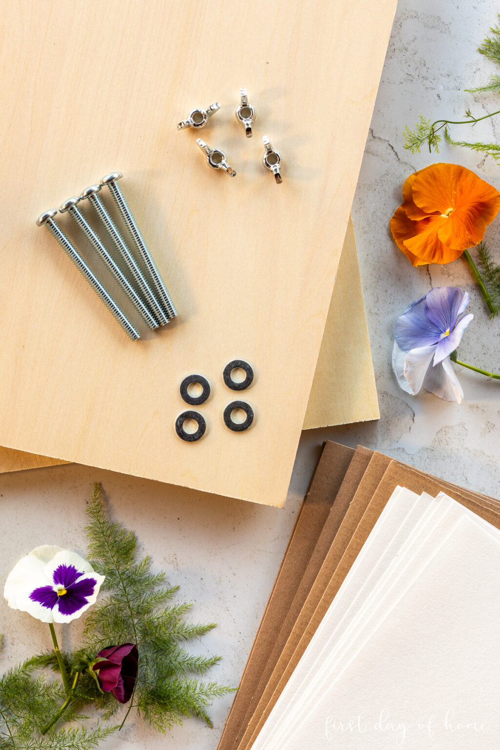 How to Make a DIY Flower Press | First Day of Home