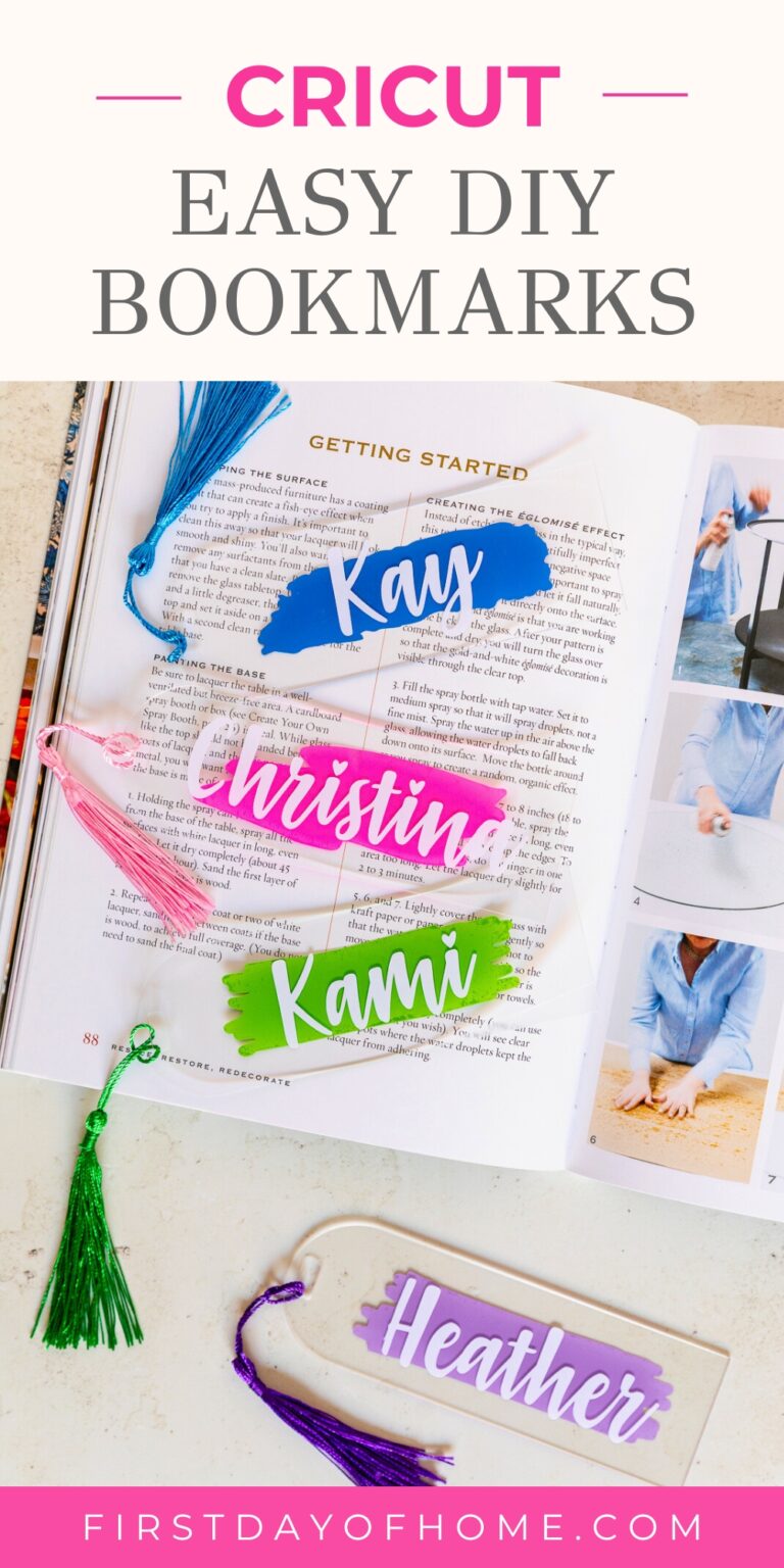 Easy Cricut Bookmarks Tutorial - First Day of Home