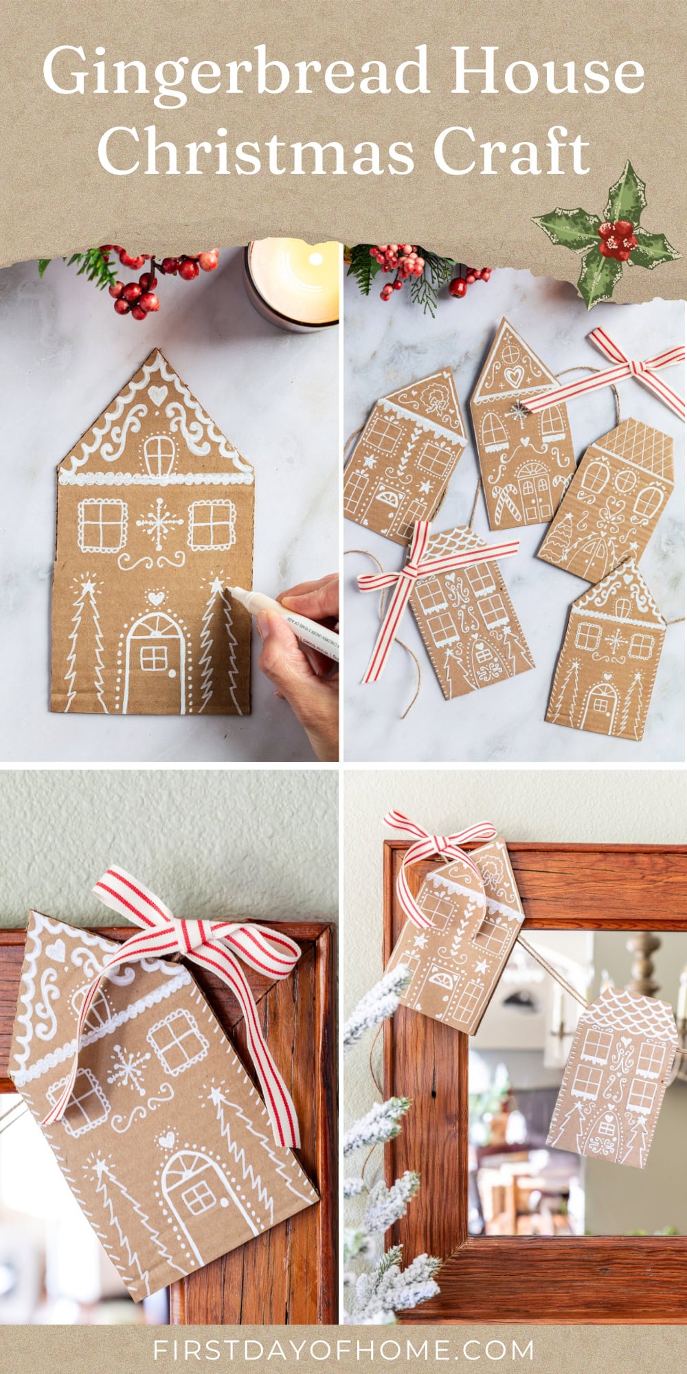 Easy Cardboard Gingerbread House – First Day of Home